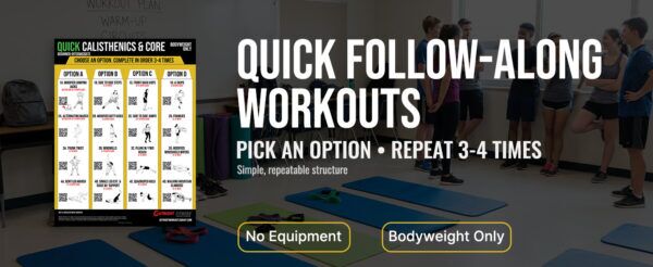 Quick Calisthenics & Core Workout Wall Poster — 18x24 — Beginner ...