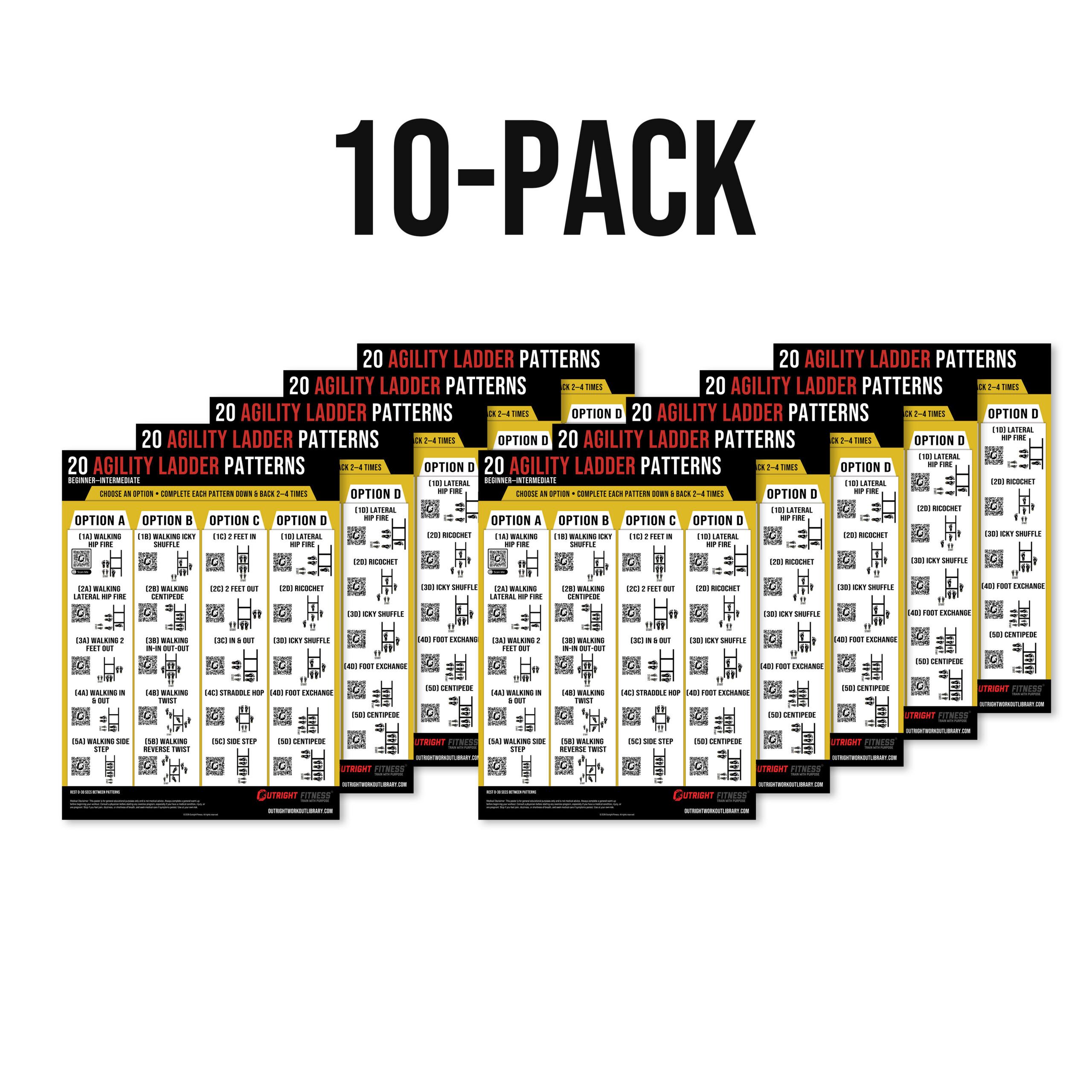 20 Agility Ladder Patterns Workout Wall Chart (18x24) – Beginner ...