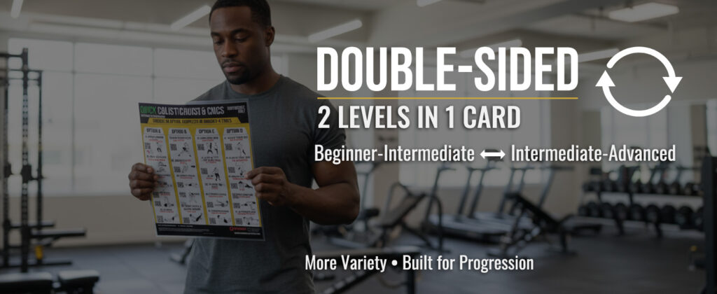 Quick Calisthenics & Core Workout Card — Two Levels (Double-Sided) — 8 ...